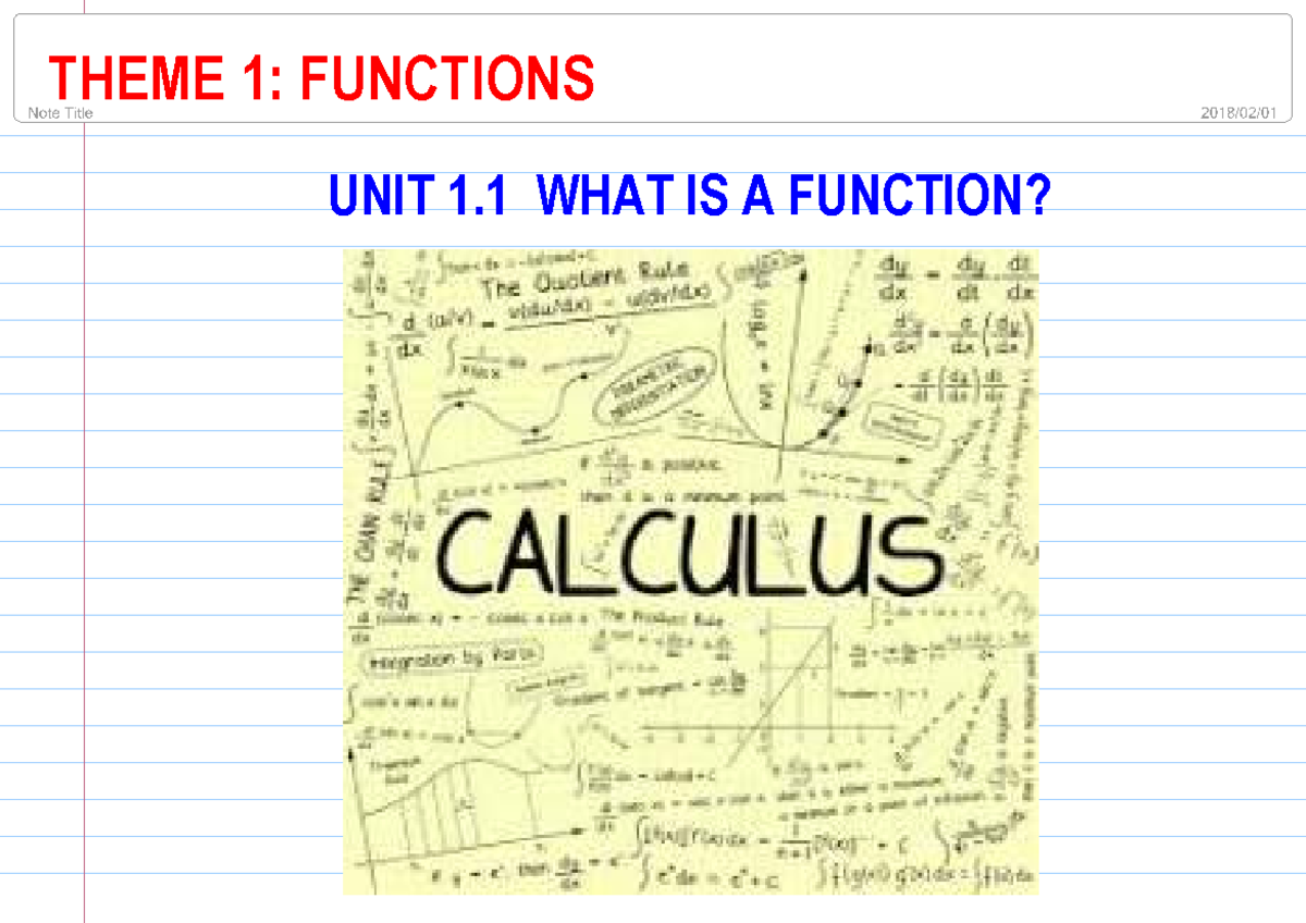 WTW 134 Unit 1 - unit one. functions - WTW 134 - THEME 1: FUNCTIONS ...