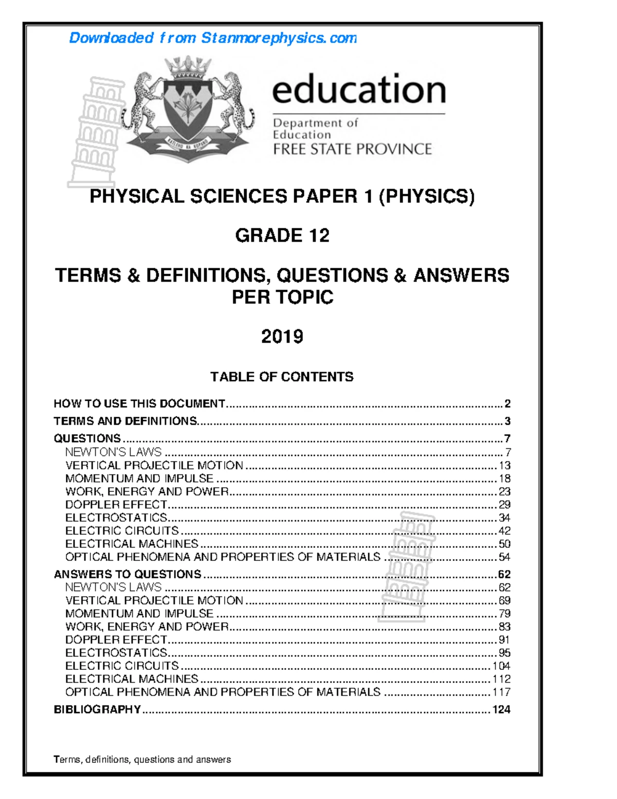 KZN Physical Science Grade 12 June 2024 P2 Common Test Memo Studocu