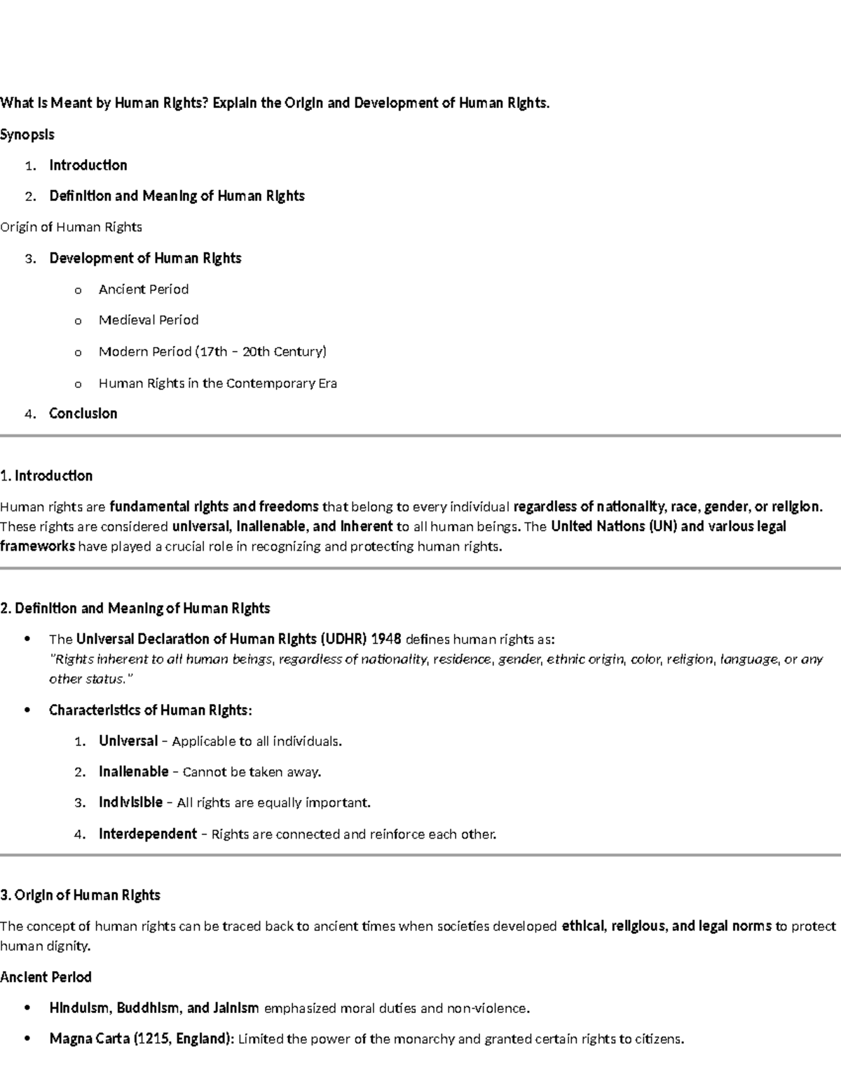 Human Rights: Origins, Evolution, and Classification - Unit 05 Chat GPT ...