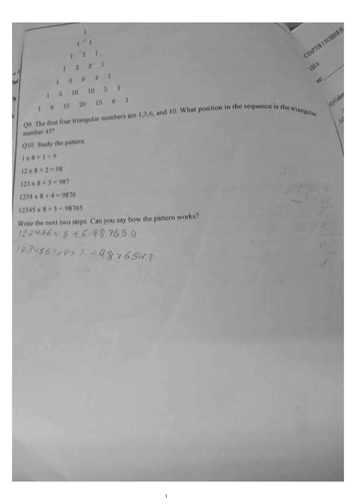 Chapter 8: Triangular Numbers & Patterns (Course Code: I I 8 I I 2 1 ...