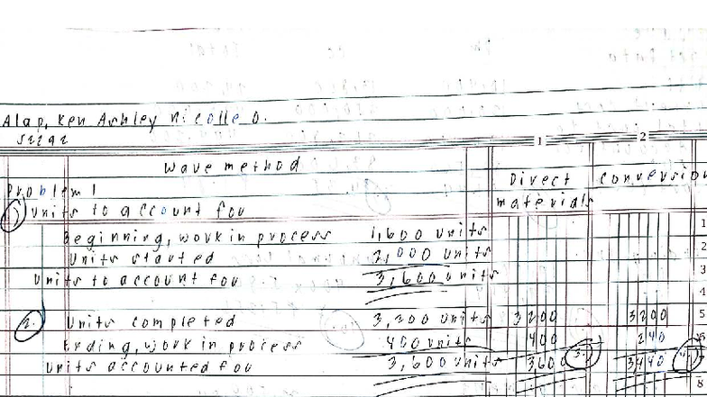 Process Costing Notes - ACCT 52292 - Studocu