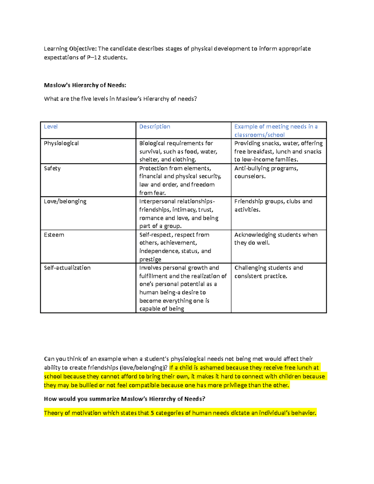 Psych WGU 1 study guide - Modules 1-4 - Learning Objective: The candidate describes stages of ...
