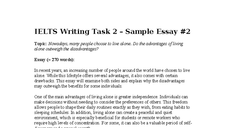 Ielts Writing Task 2 – Sample Essay-2 - IELTS Writing Task 2 – Sample ...