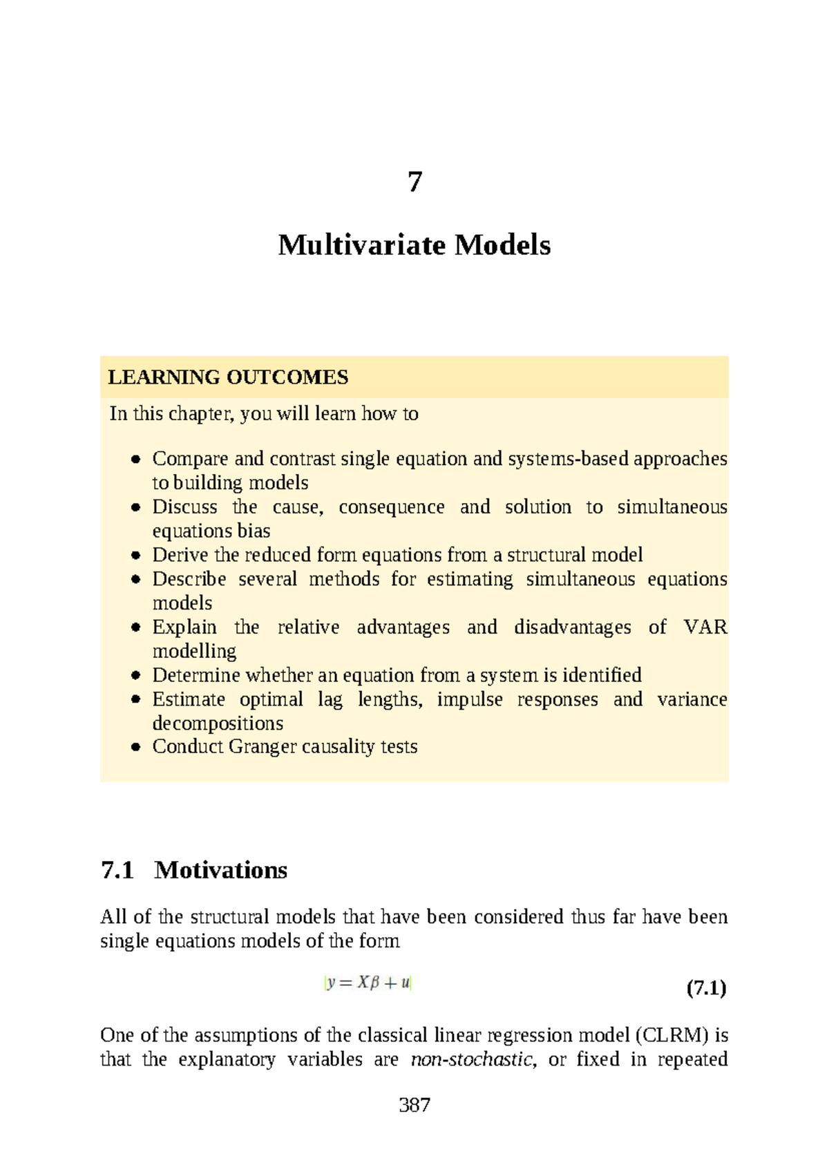 7 Multivariate Models: Understanding Simultaneous Equations Bias in ...