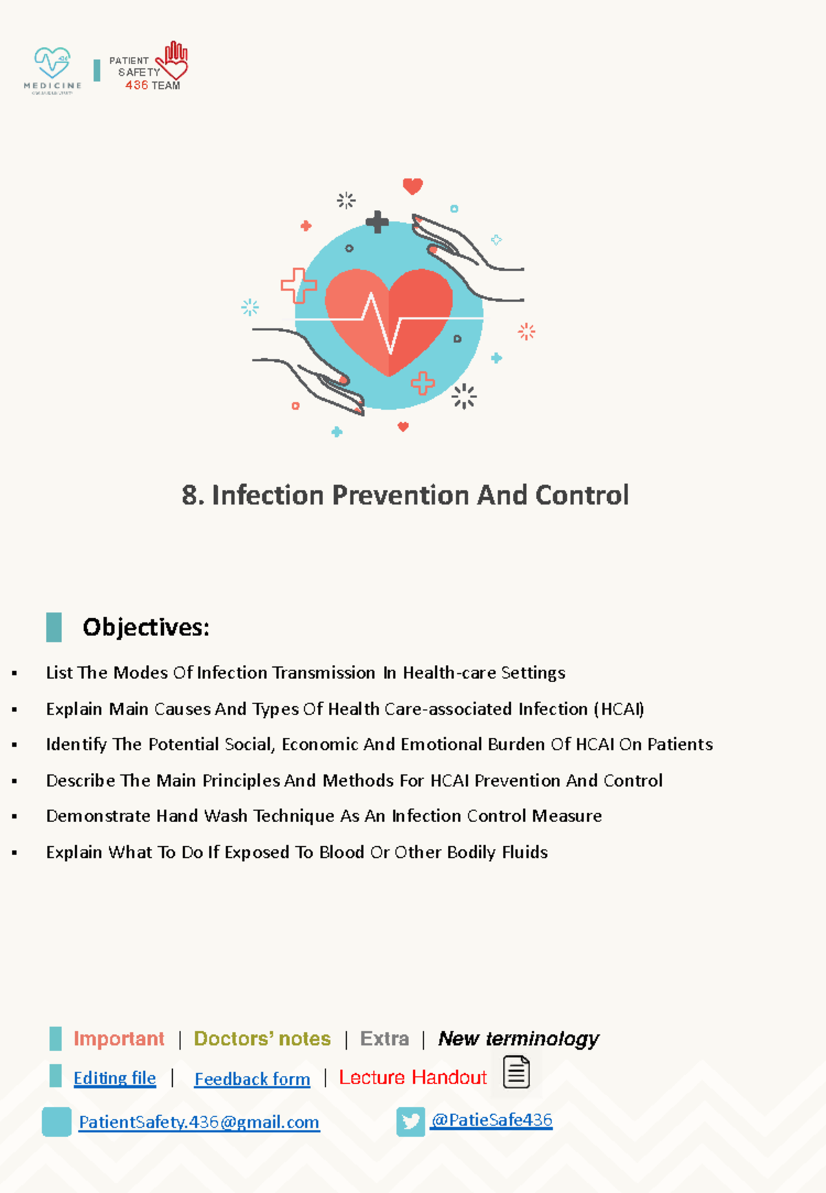 Patient Safety 436: Infection Prevention and Control Strategies - Studocu