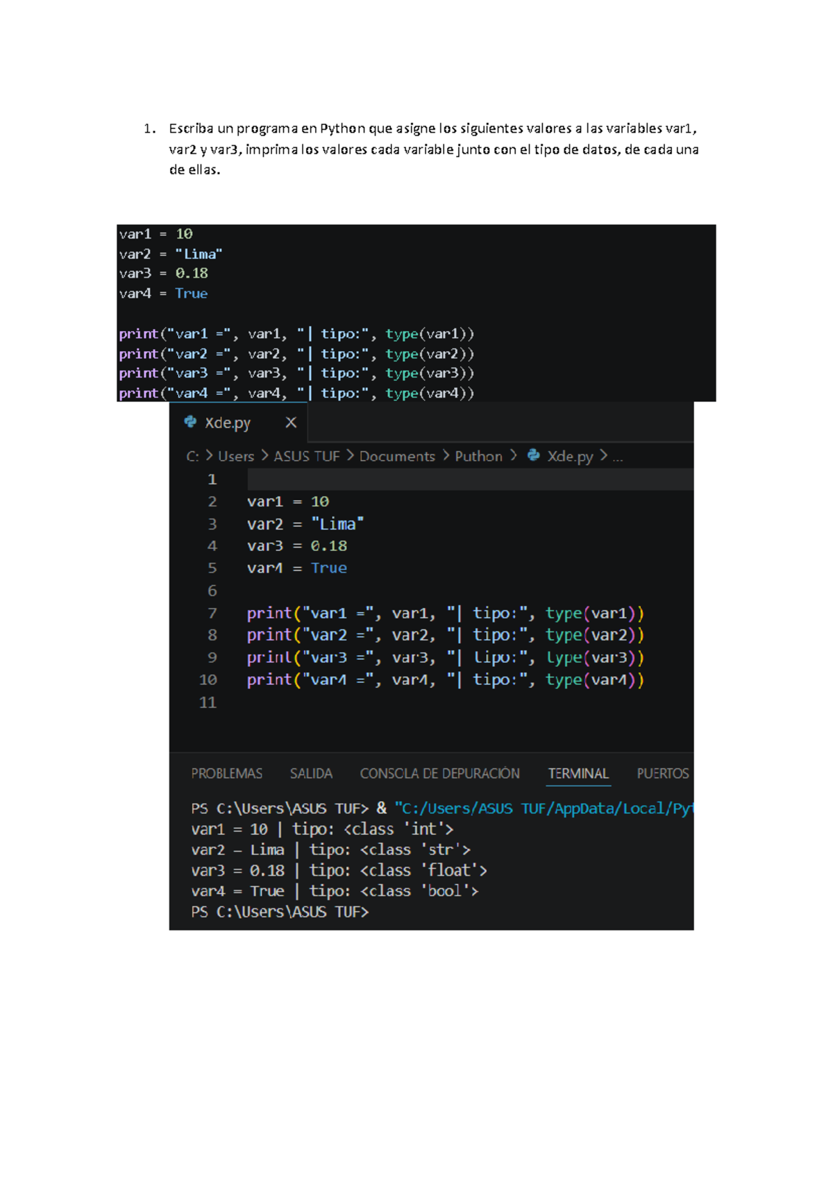 Pruebas de Programación en Python: Asignación y Operadores - Studocu