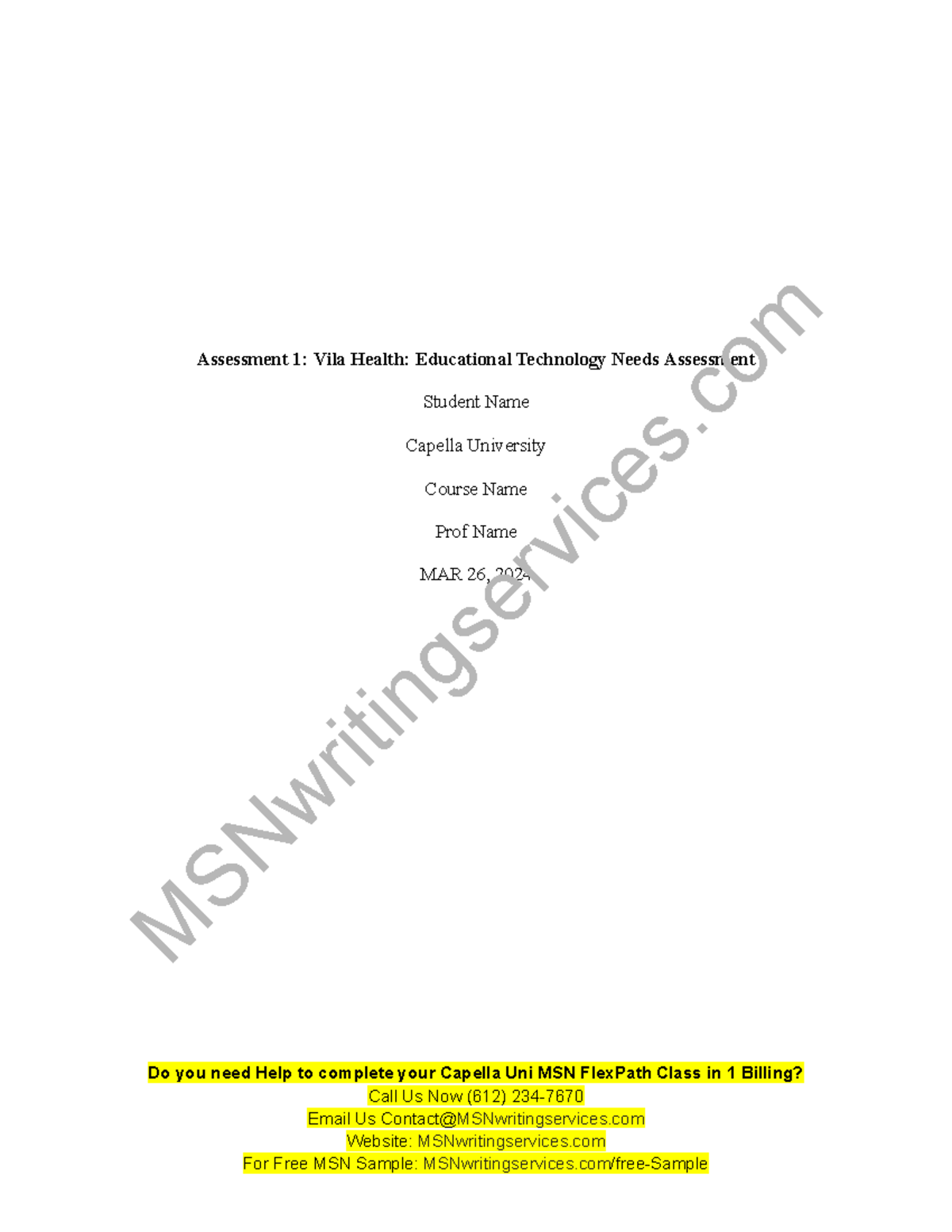 NURS FPX 6109 Final Exam: Educational Tech Needs Assessment at SAMC - Studocu