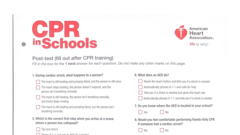 CPR American Heart Pre/Post Test Answers and Guidelines - Studocu