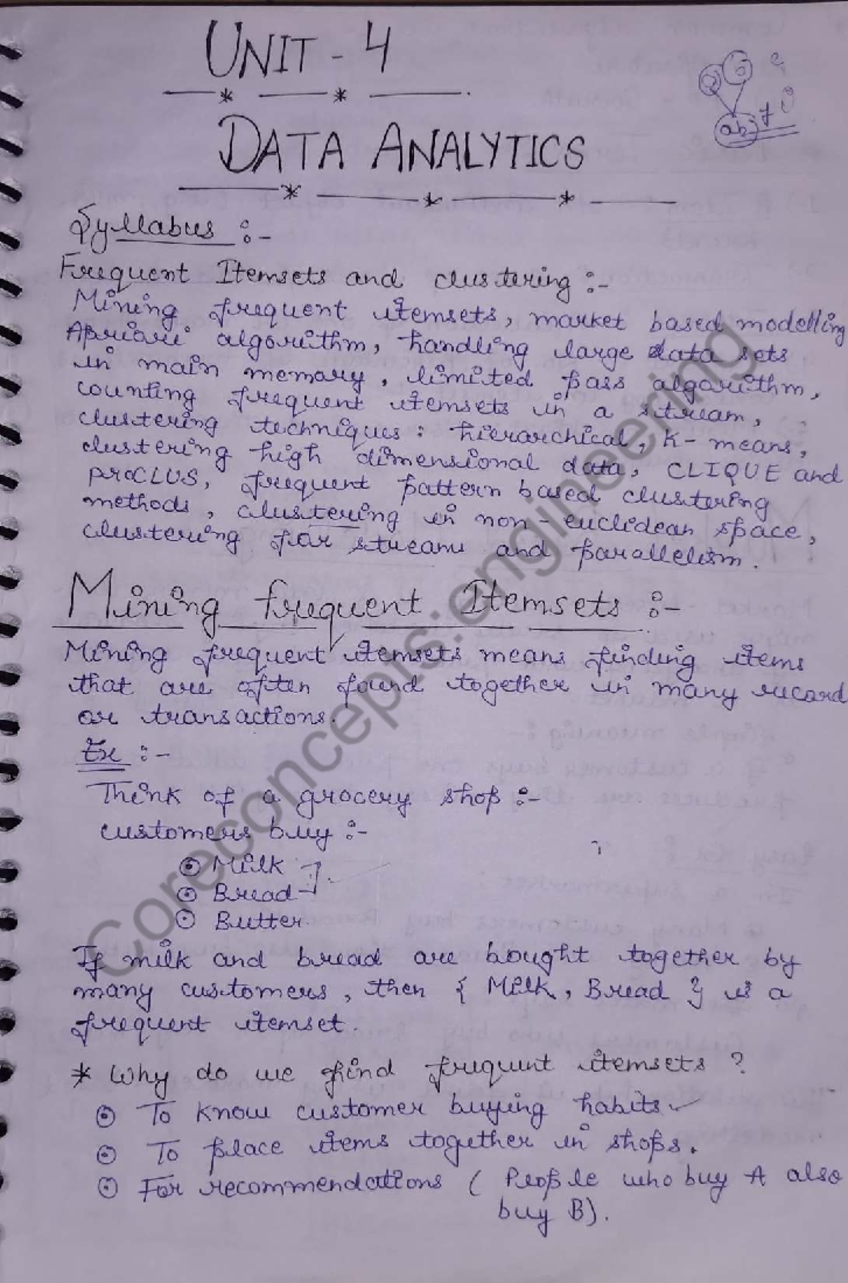 Unit 4: Data Analytics - Frequent Itemsets & Clustering Techniques ...