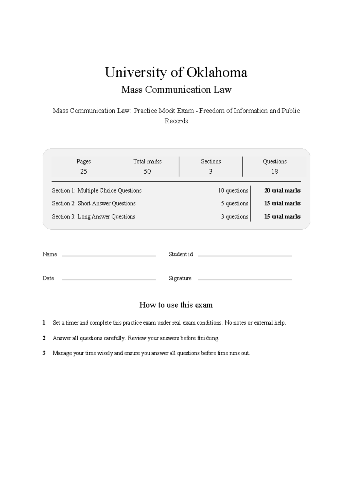 JMC 4813 Mass Communication Law: Practice Mock Exam 2026 - Studocu