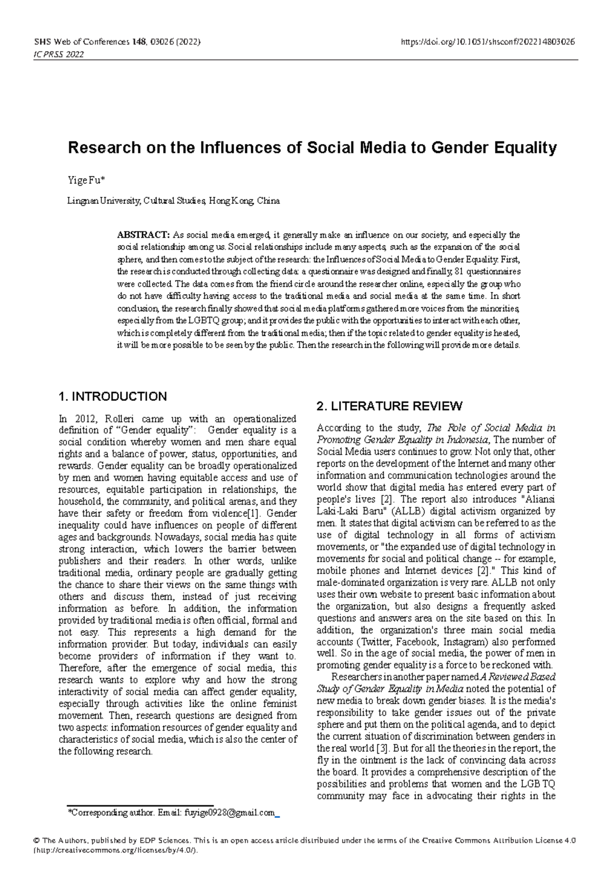LGBTQ Inclusivity: The Impact of Social Media on Gender Equality ...