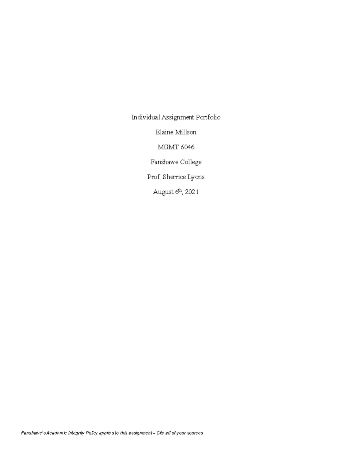 Individual Assignment Portfolio - Individual Assignment Portfolio ...