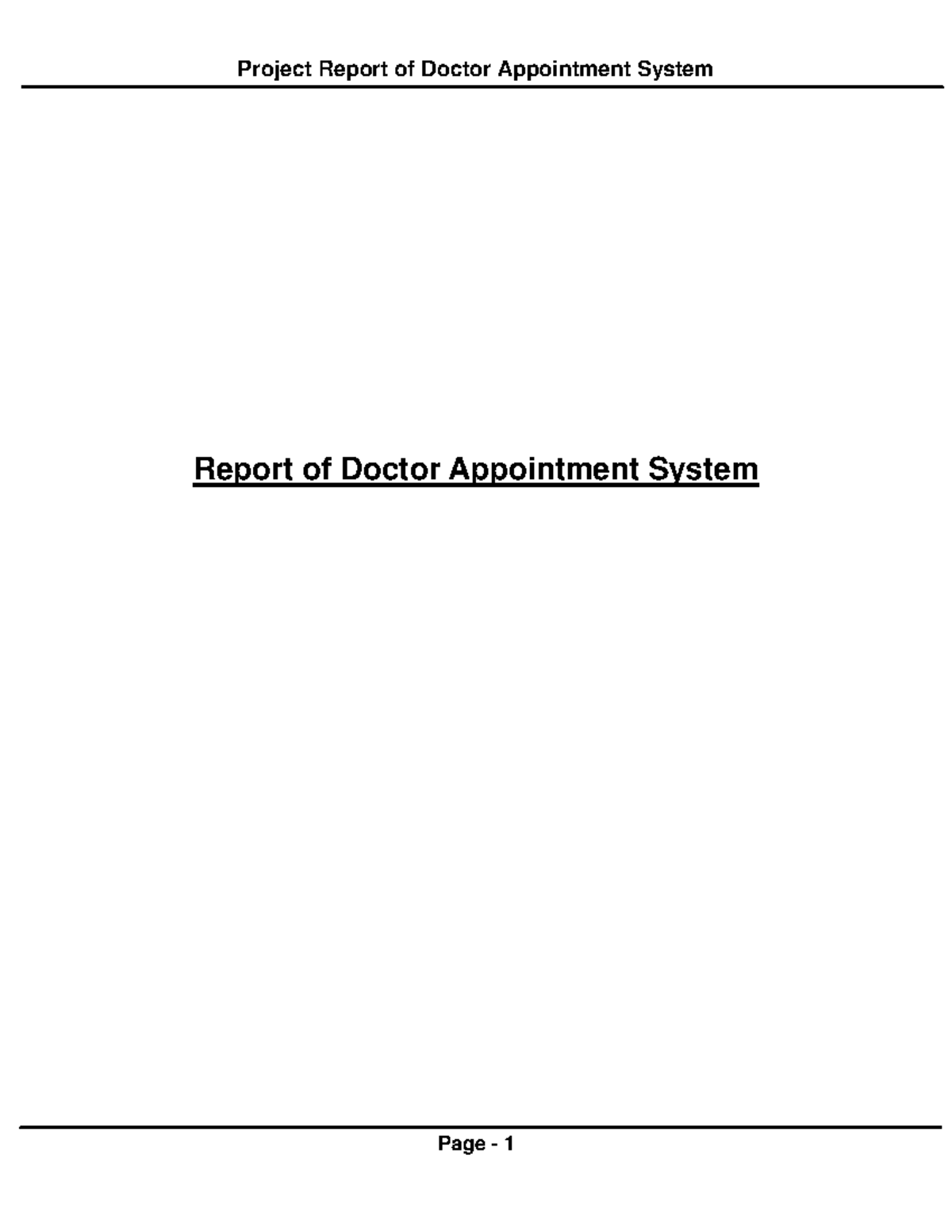 Doctor Appointment System Project Report (RDBMS) - Studocu