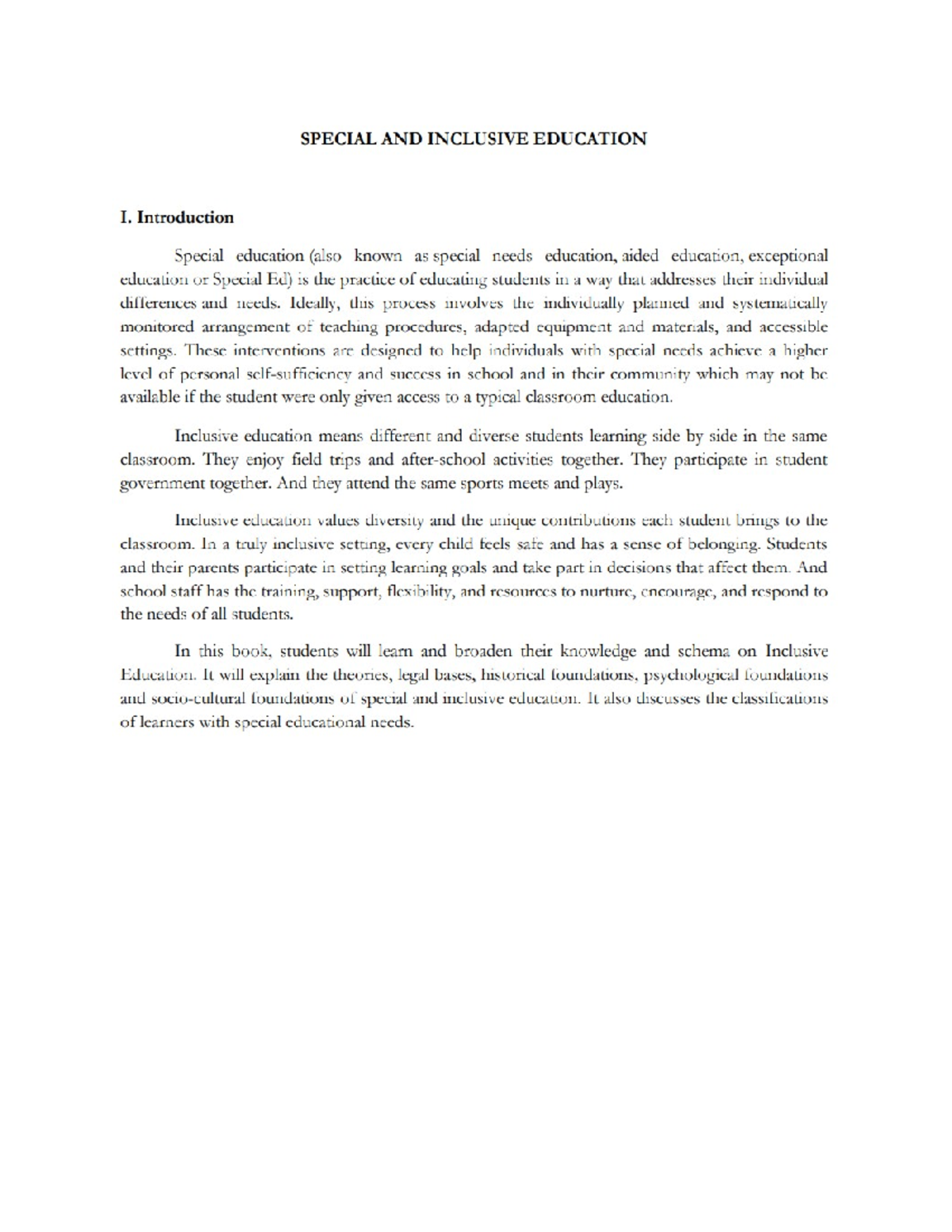 103-chapter-1-lecture-notes - SPECIAL AND INCLUSIVE EDUCATION I ...