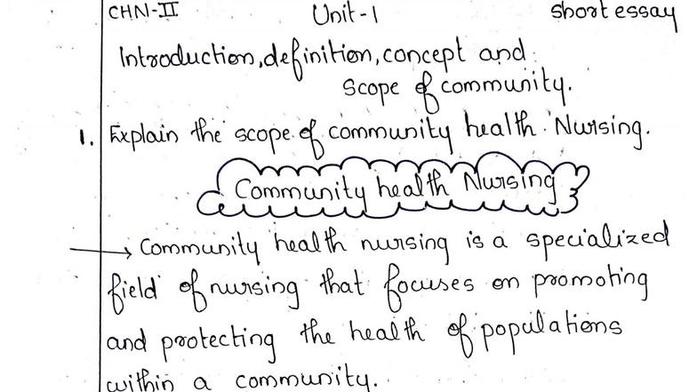 CHN Short Essay - Unit 1 short essay introduction, ) definition ...