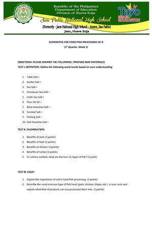 Week 2 - DLL - Subject: AFA 11 Grade &Section: 11-TVL Date: August 29- September 2, 2022 Time ...