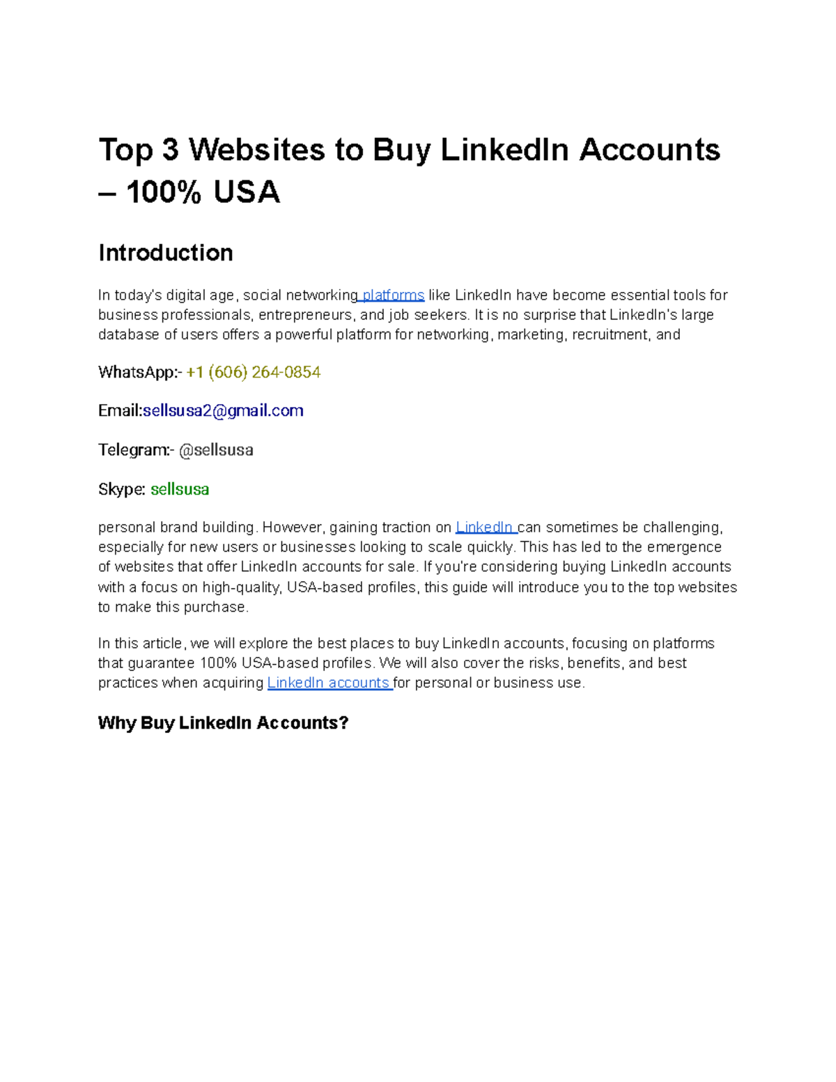 Top 3 Websites to Buy Linked In Accounts – 100 USA - It is no surprise ...