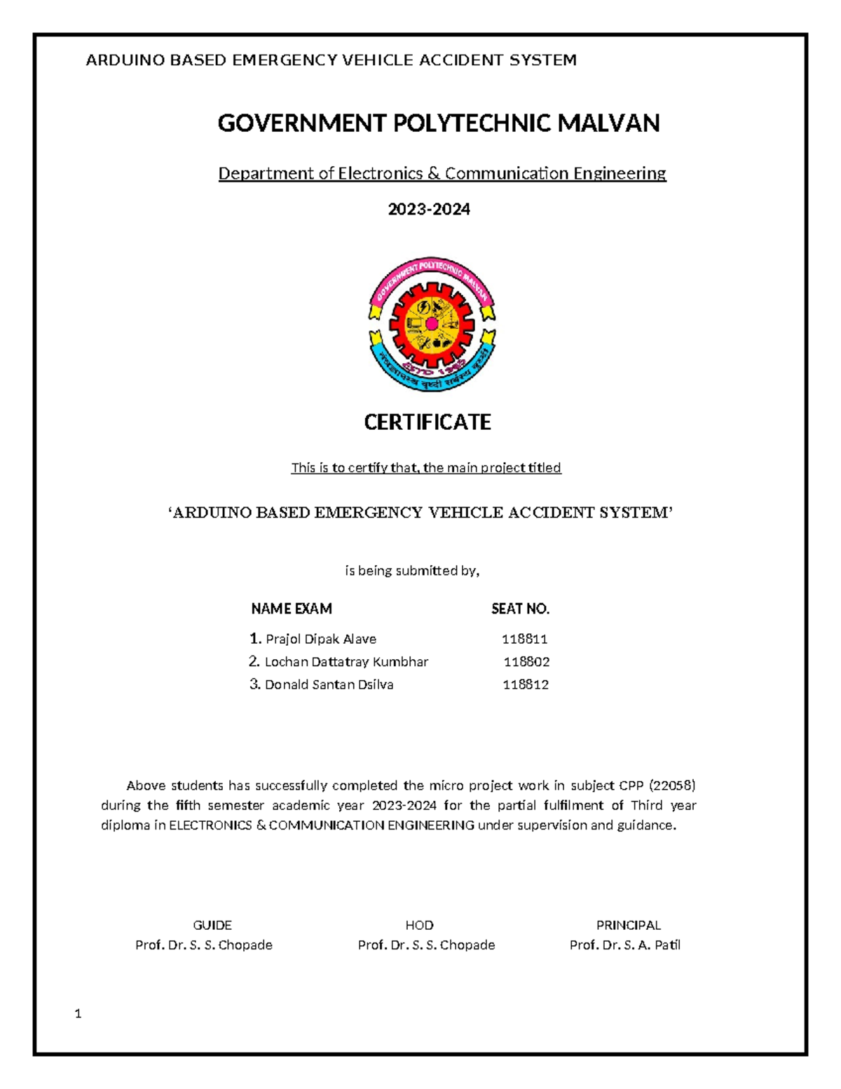 CPP project Grp-2 053140 - GOVERNMENT POLYTECHNIC MALVAN Department of ...