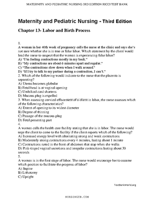 Maternity Exam 2 - Exam 2 practice NCLEX questions - Maternity Exam 2 A ...