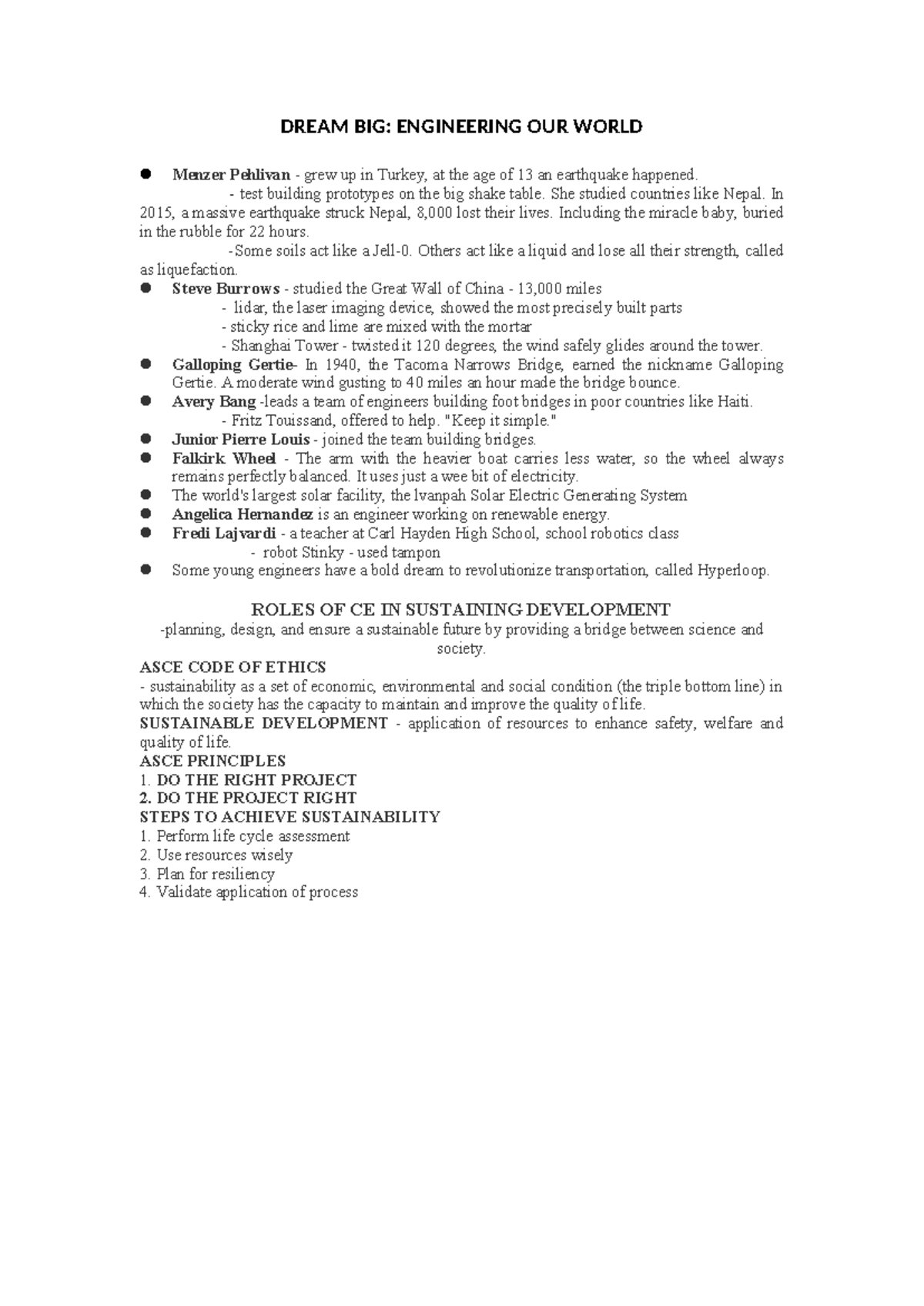 ENGR 101: Dream Big - Engineering Innovations and Sustainability - Studocu