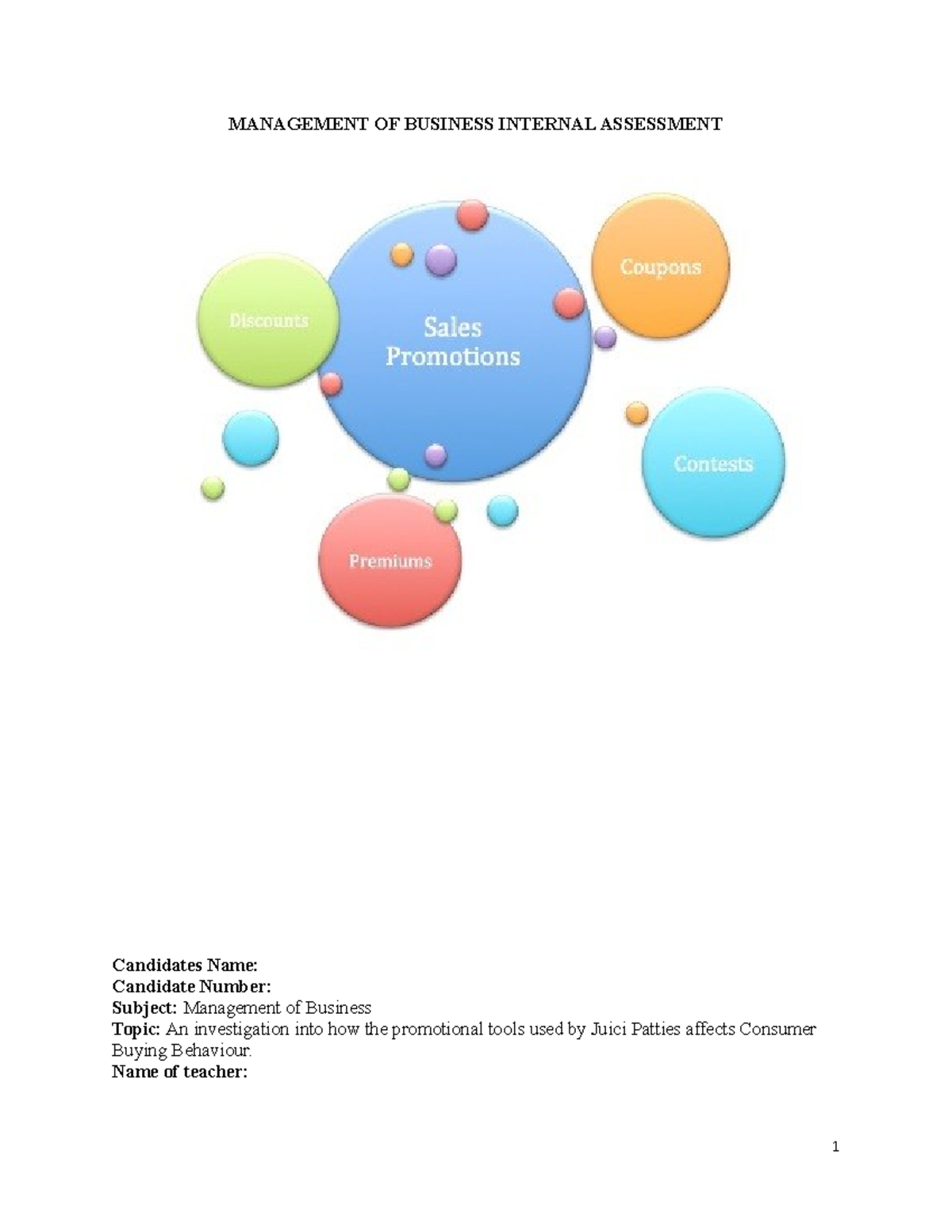 MOB IA (Final Draft) - Impact of Promotional Tools on Buying Behavior ...