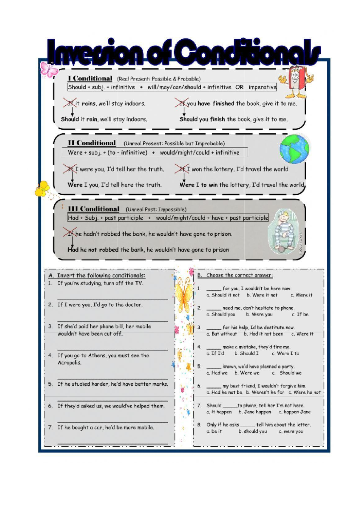 Inversion in Conditionals: Understanding Real and Unreal Forms - Studocu