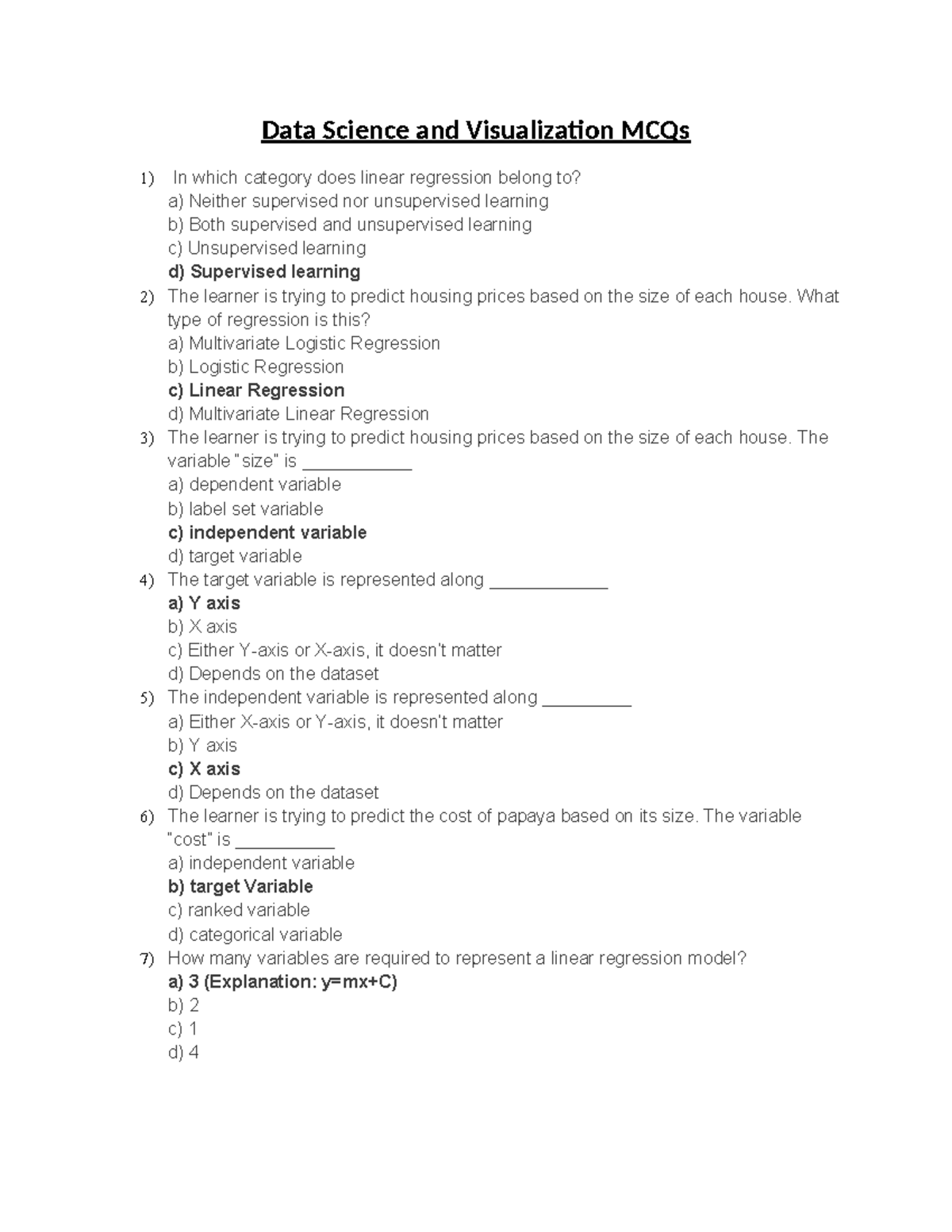 DSV MCQs - Data Science and Visualization Multiple Choice Questions ...