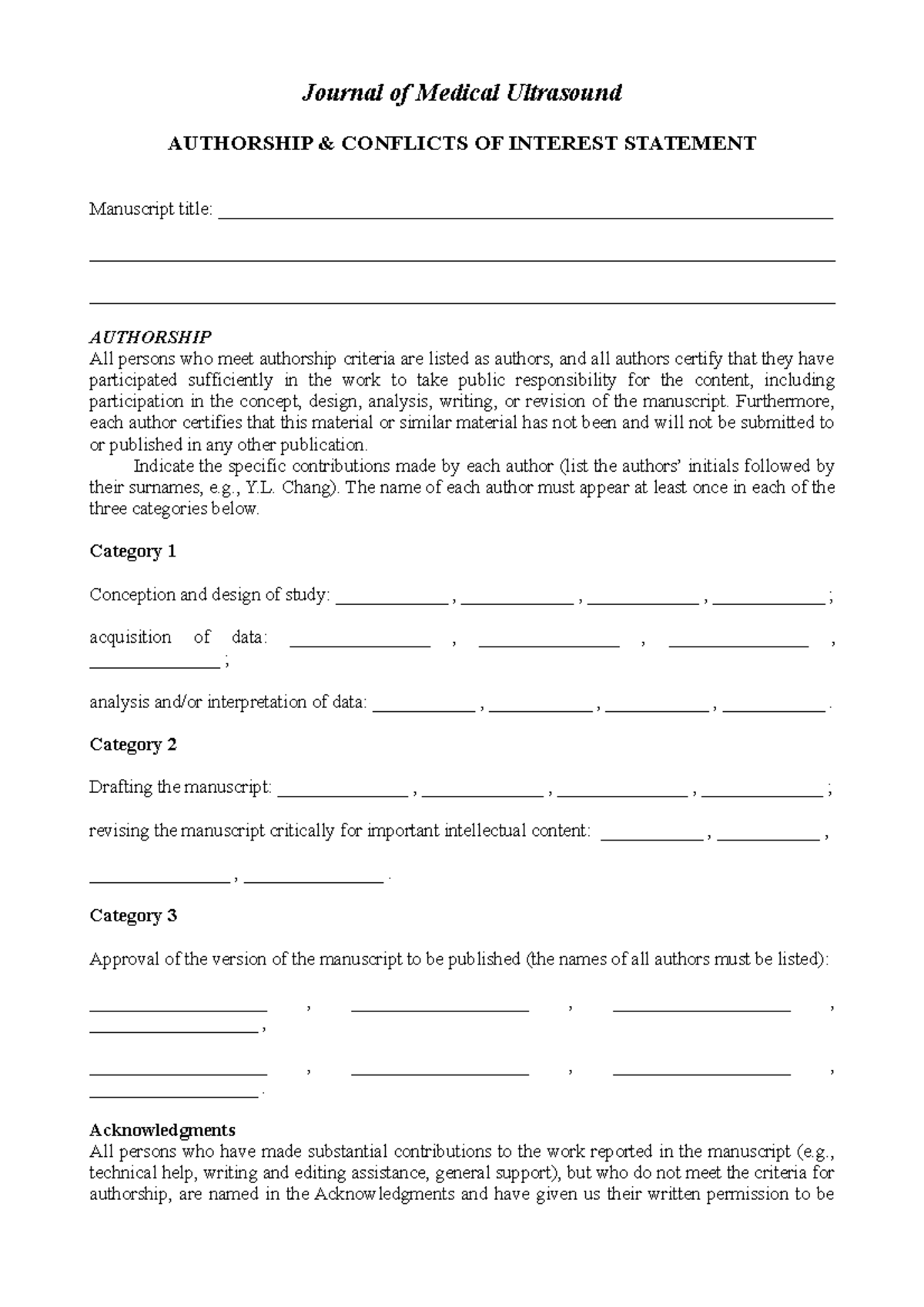 JMU Authorship and Conflicts of Interest Statement for Manuscript ...