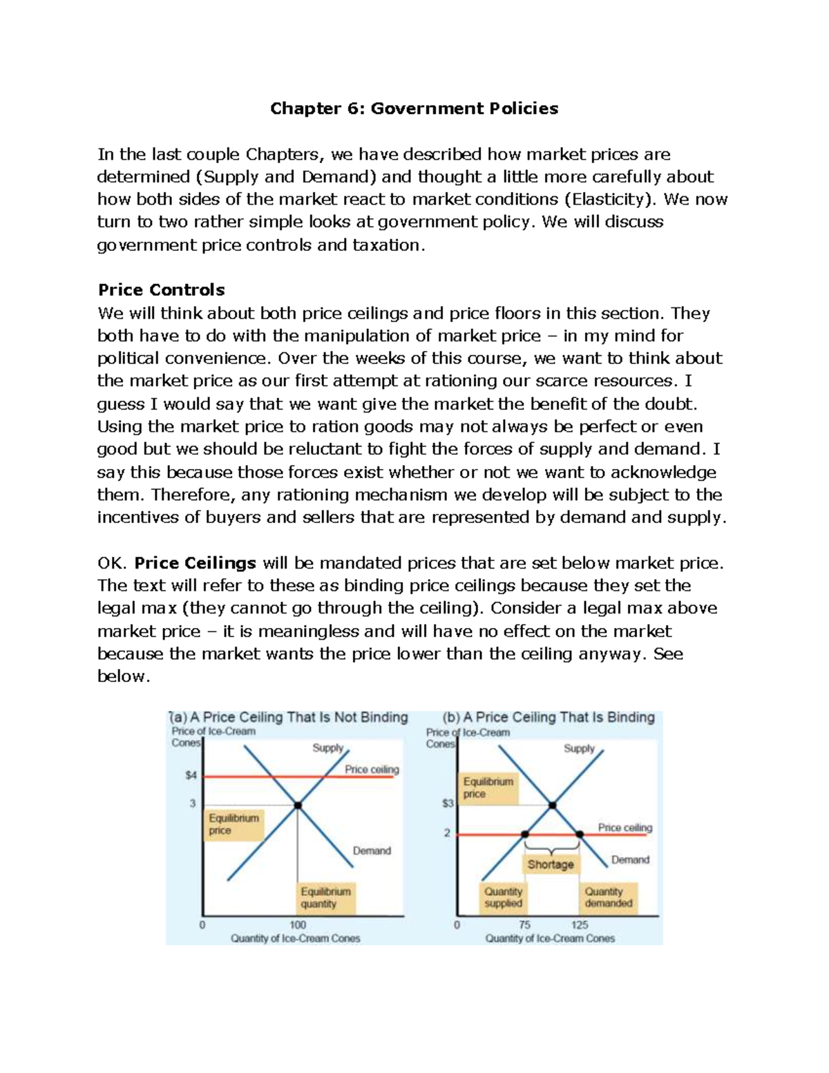 Chapter 6: Analyzing Government Policies on Price Controls and Taxation ...