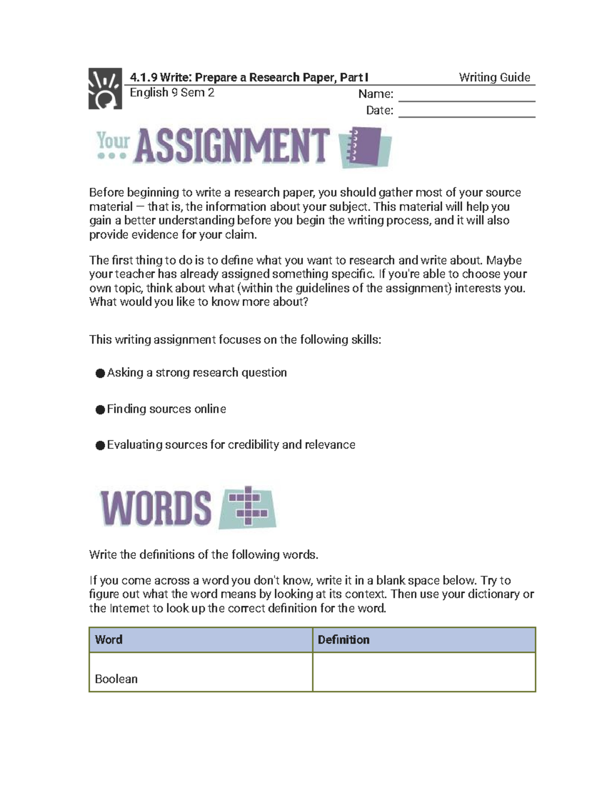4.1.9 Write - Prepare a Research Paper, Part I (Writing guide) - 4.1 ...