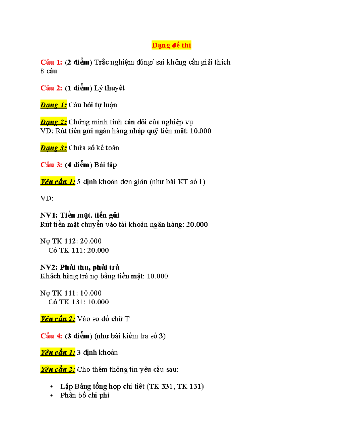 NLKT - Đề thi Trắc nghiệm và Tự luận Kế toán 2023 - Studocu