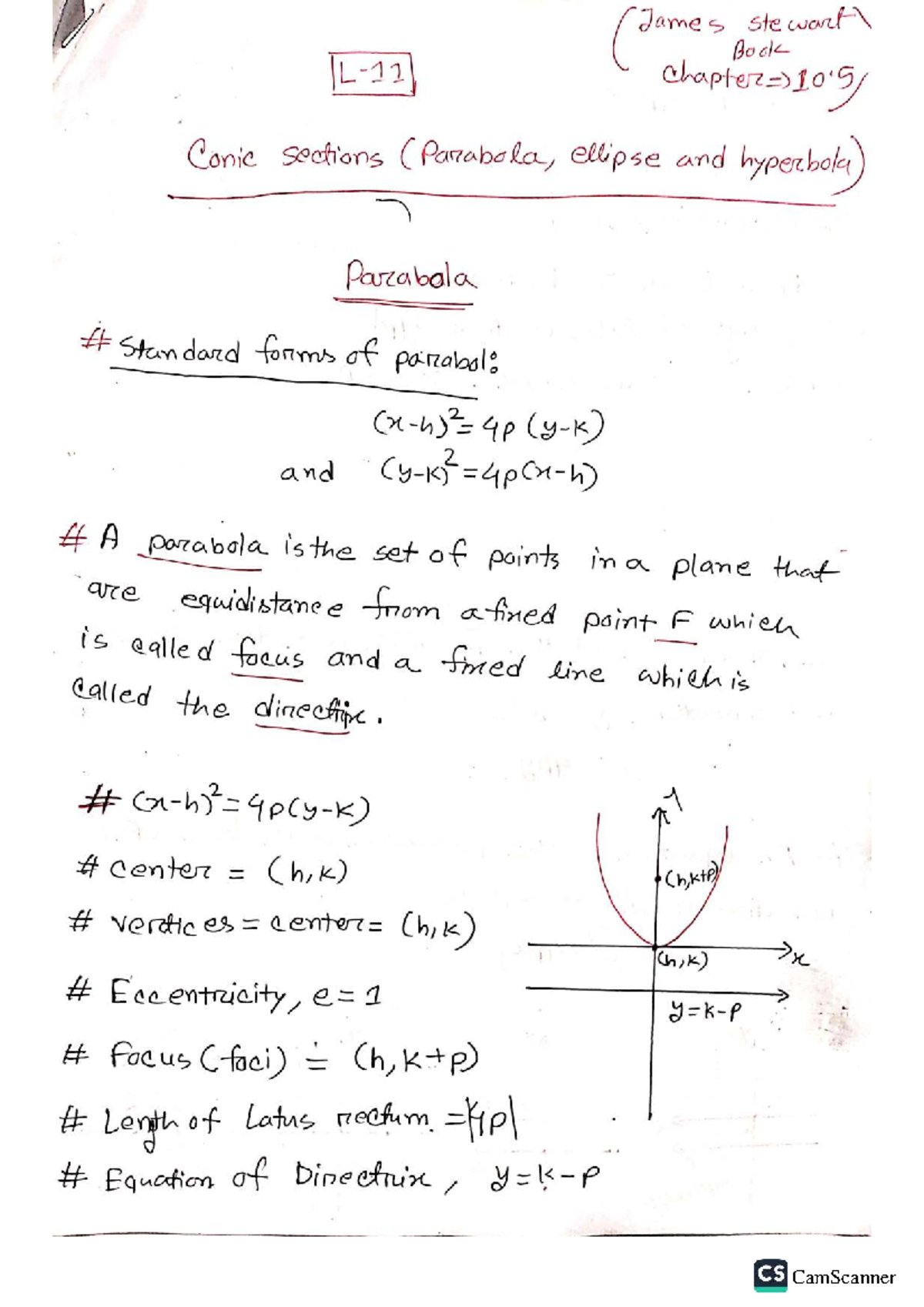 Conic Sections: Parabola, Ellipse, and Hyperbola (CS) - Studocu