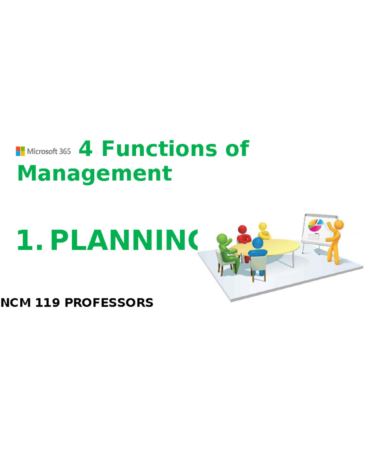 NCM 119: Functions of Management - Planning Overview and SWOT Analysis ...