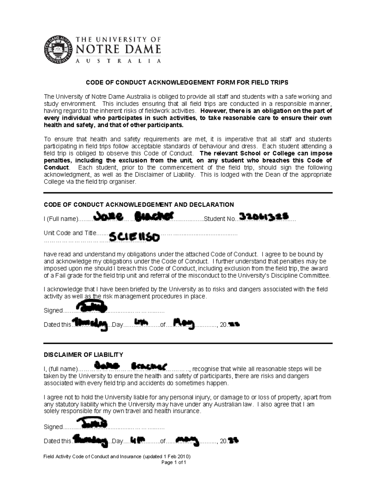 Code of Conduct Acknowledgement for signing copy copy - CODE OF CONDUCT ...