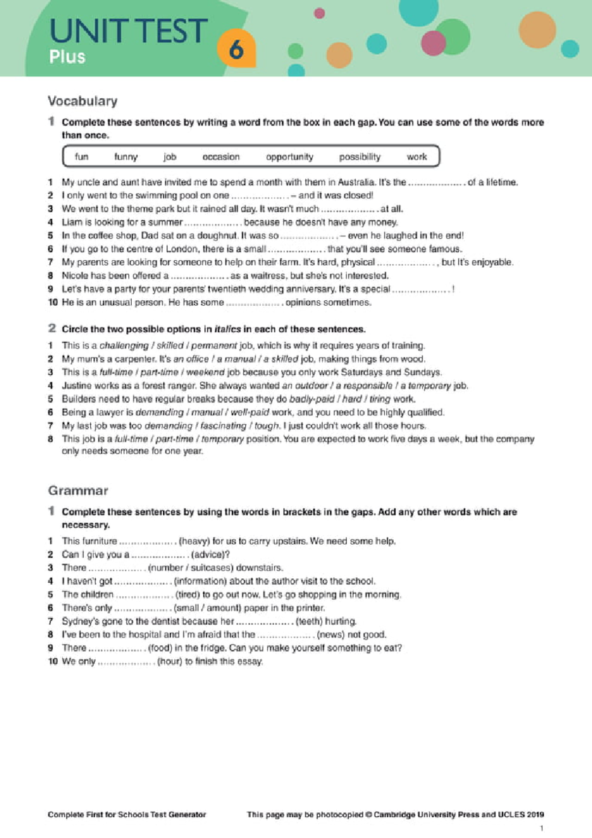 Unit Test 6 Plus Complete Guide for Schools - Studocu