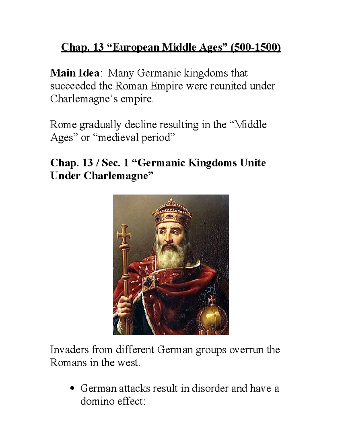 Chapter 13: Charlemagne, Feudalism, and the Rise of Medieval Europe ...