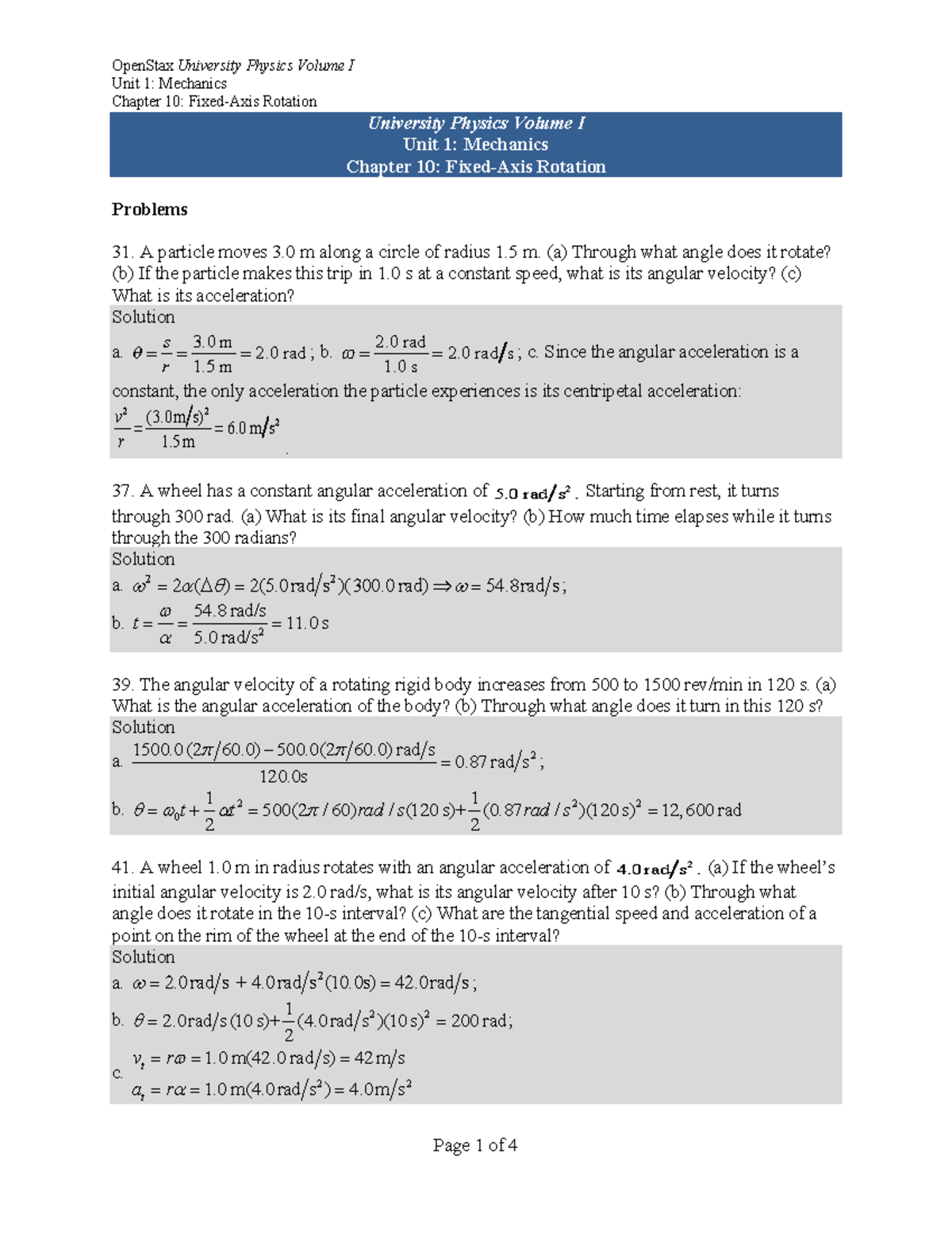 University Physics Volume 1-Ch10 - ####### Unit 1: Mechanics ####### Chapter 10 : Fixed-Axis ...