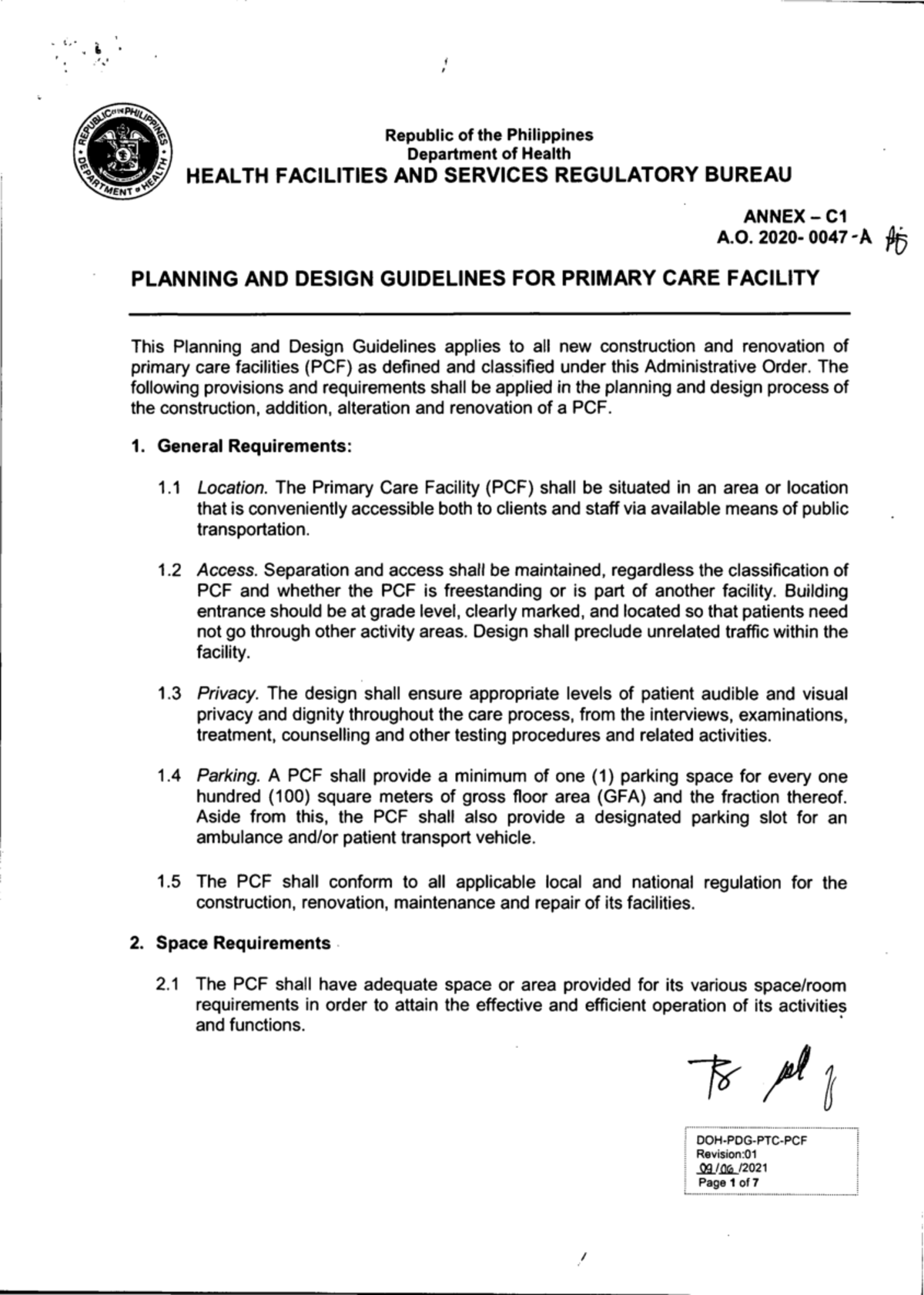 DOH-PDG-PTC-PCF: Planning & Design Guidelines for Primary Care ...