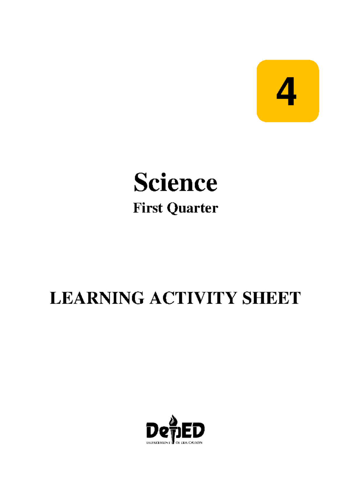 Grade 4 Science Final - Documents - 4 Science First Quarter LEARNING ...