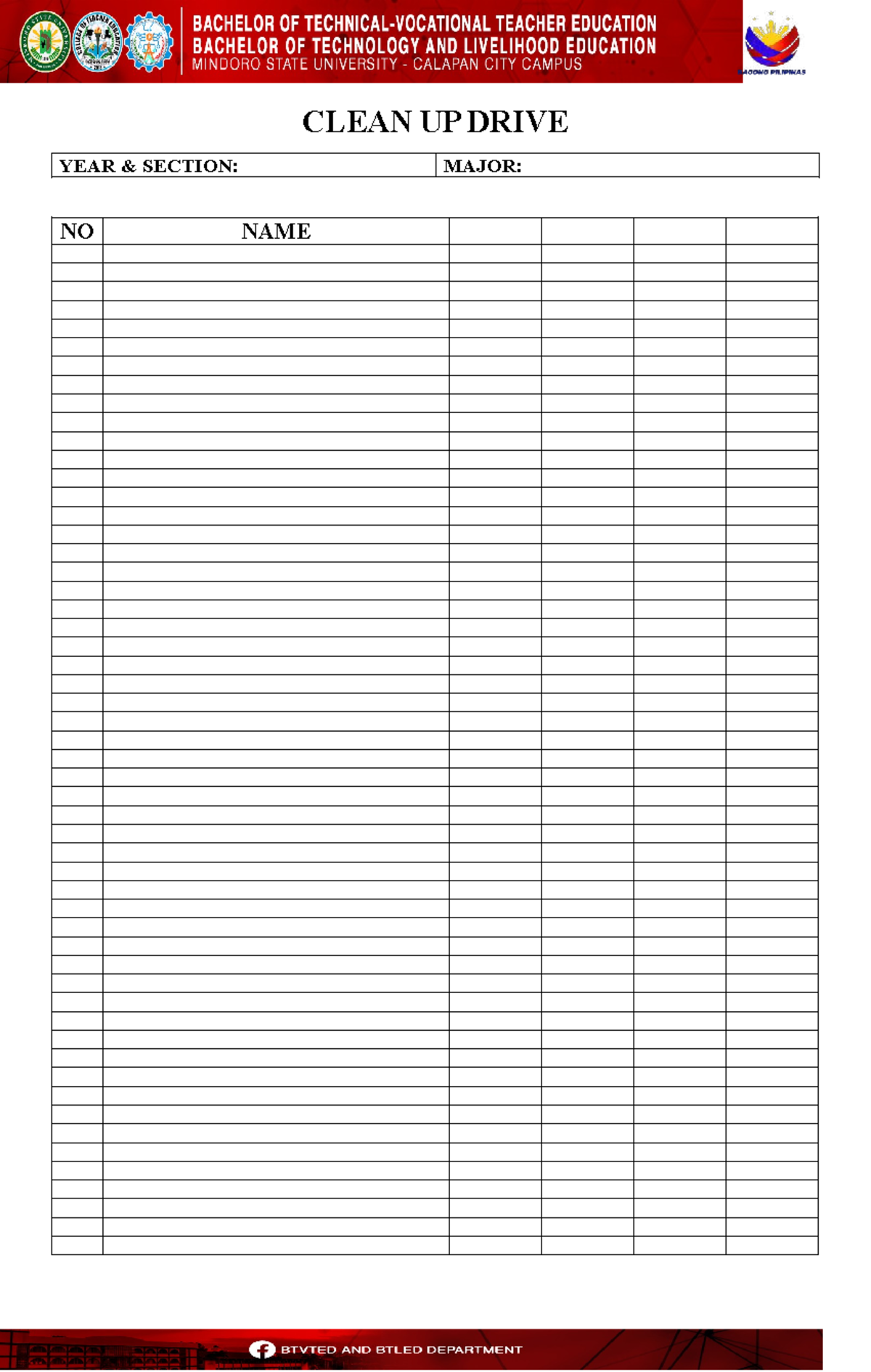 Clean-Up Drive - BTVTED & BTLED 2018 at Mindoro State University - Studocu