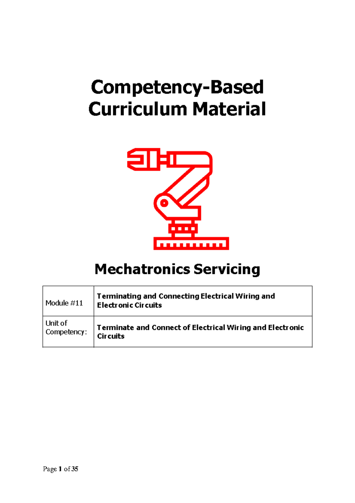 Module 11: Termination & Connection of Electrical Wiring/Circuits - Studocu