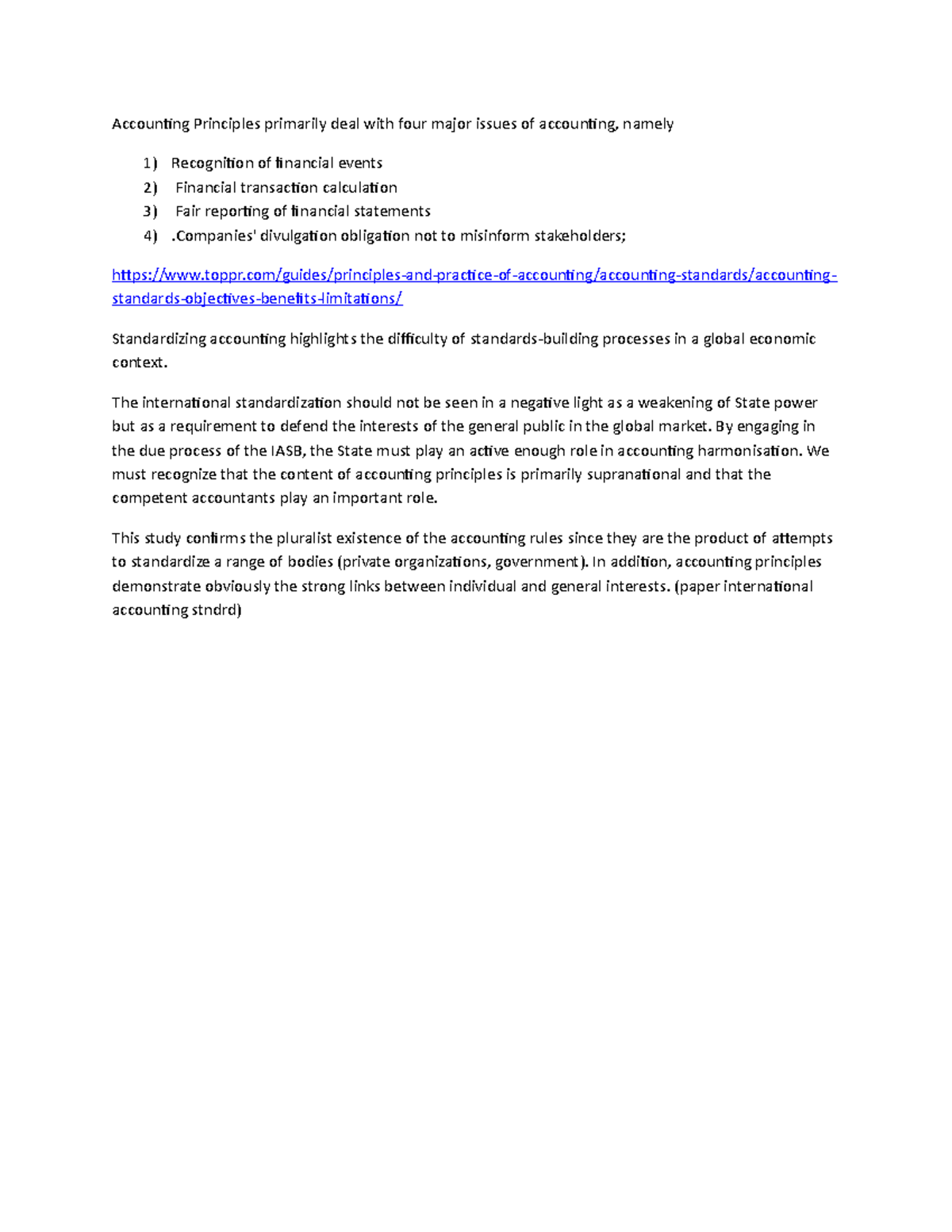Accounting Principles: Key Issues and Global Standardization Insights ...
