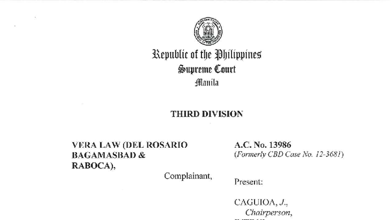 A.C. No. 13986: Disbarment Case Against Atty. Editha R. Hechanova - Studocu