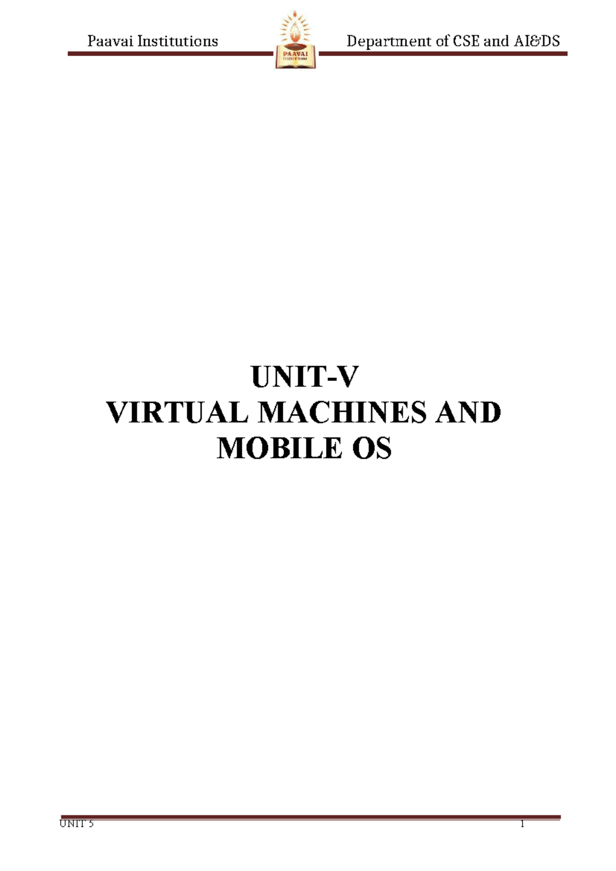 CS3451 - Virtual Machines and Mobile OS: Unit 5 Overview - Studocu