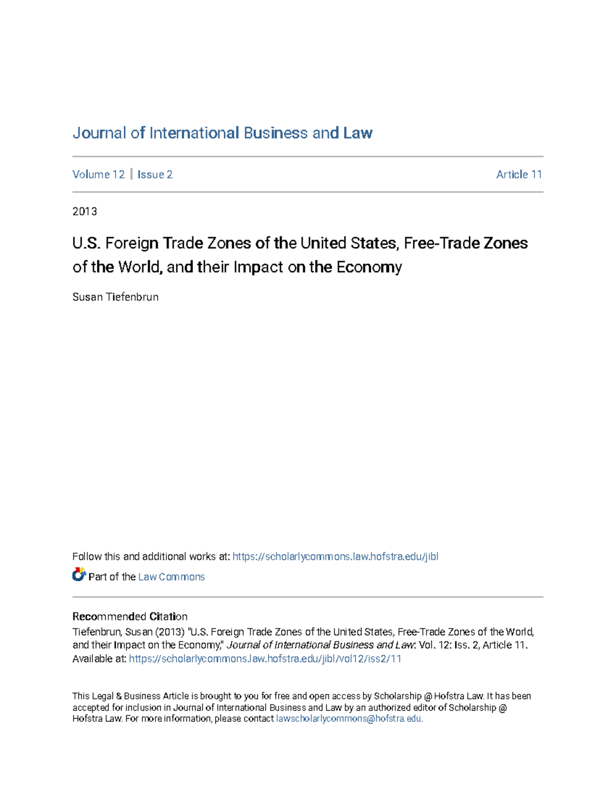 U.S. Foreign Trade Zones: Economic Impact and Global Perspectives - Studocu