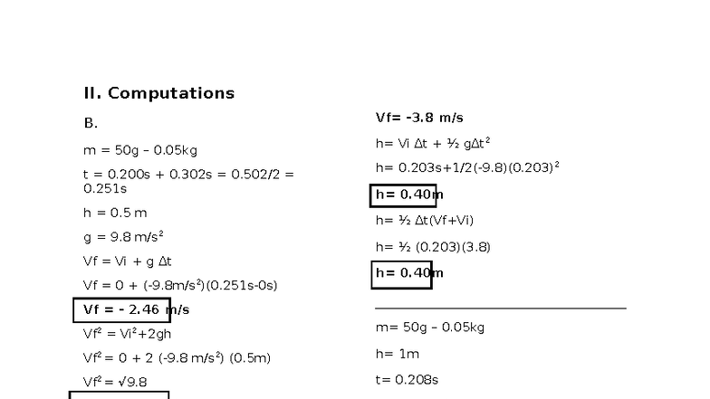 LAB#3 Computation - Physics of Motion and Velocity Calculations - Studocu
