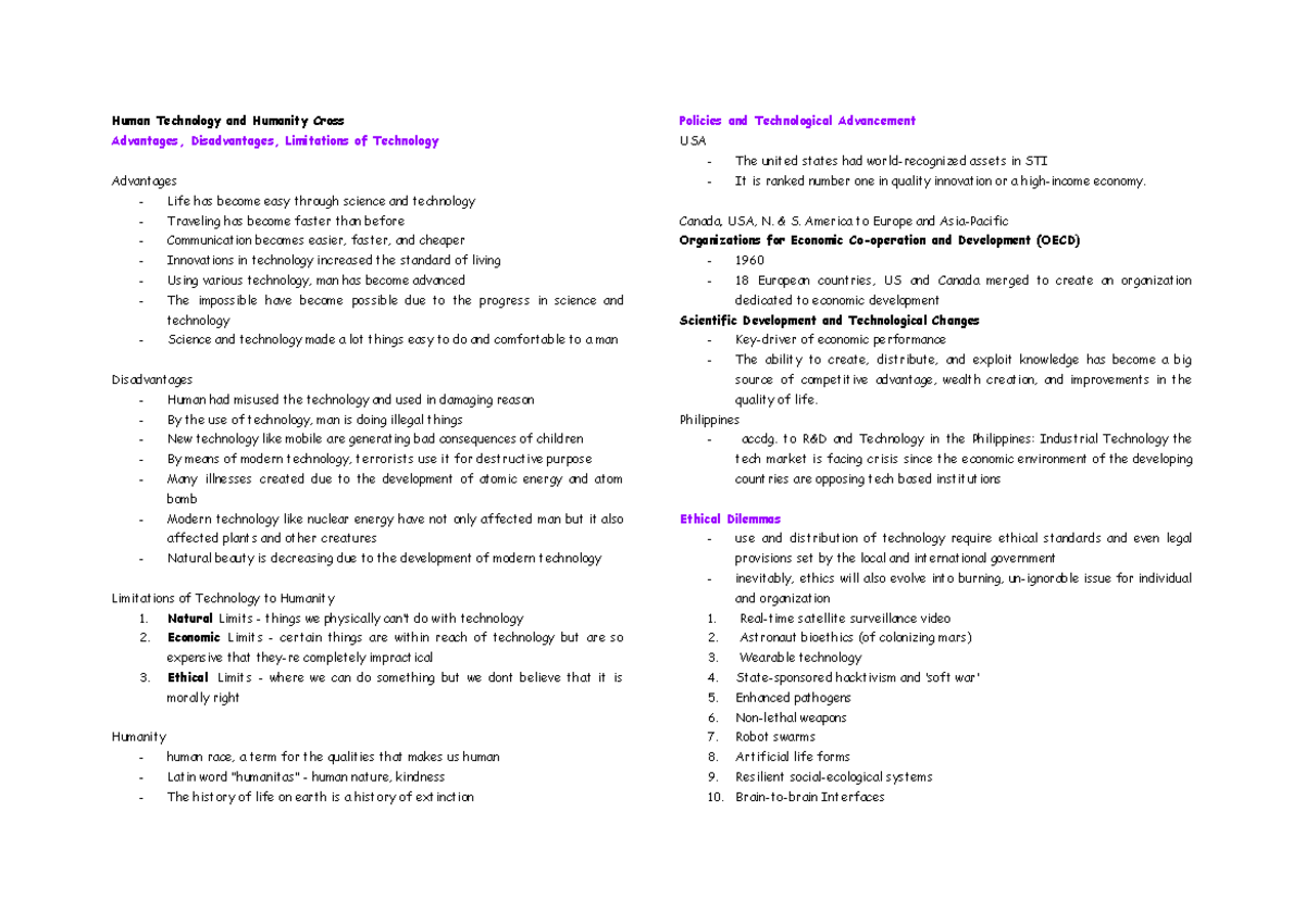 Human Technology and Humanity: Advantages, Disadvantages, and Ethical ...