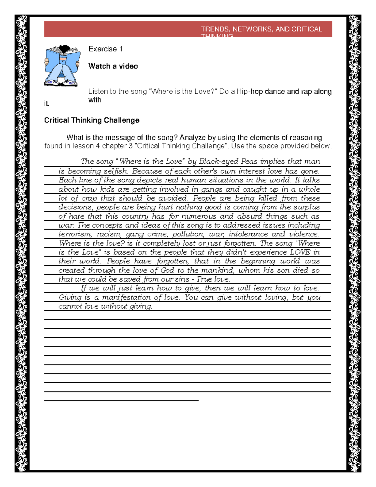 Activity 4 OL11A3 - it. Exercise 1 Watch a video Listen to the song