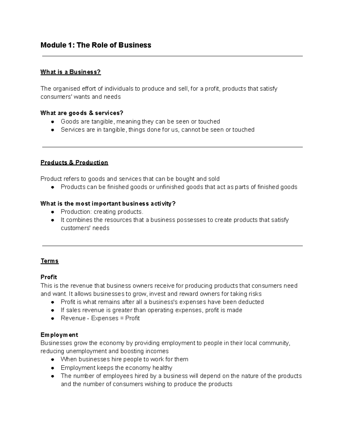 Module 1: Business Fundamentals and Growth Overview - Studocu