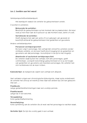 nederlands - 5e jaar - TSO - Studocu